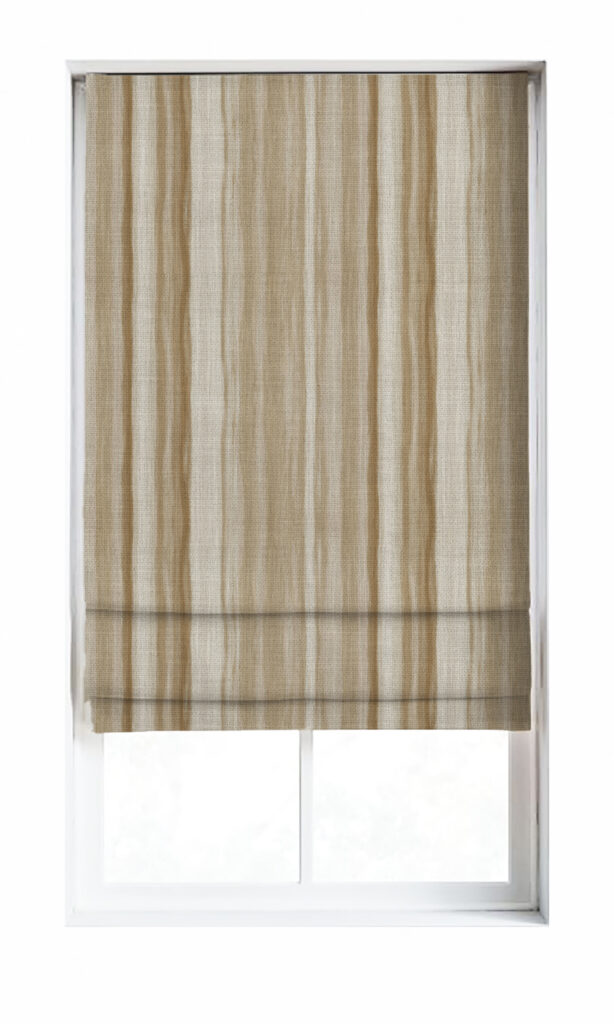 Modern Striped Custom Drapery Online I Brown/ Beige I Spiffy Spools