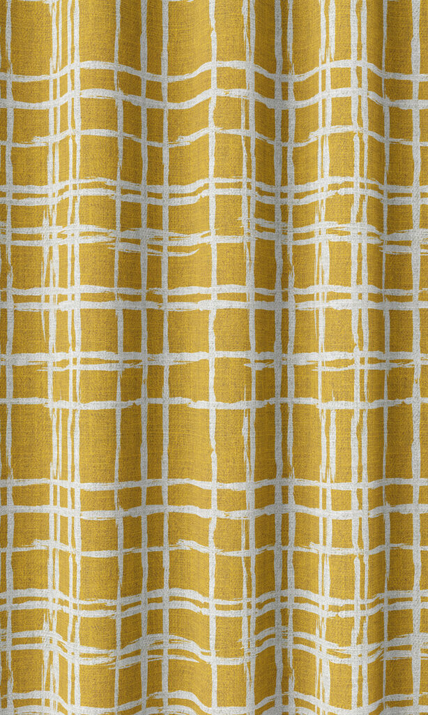 Geo Print Fabric By The Yard I Yellow/ White I Spiffy Spools