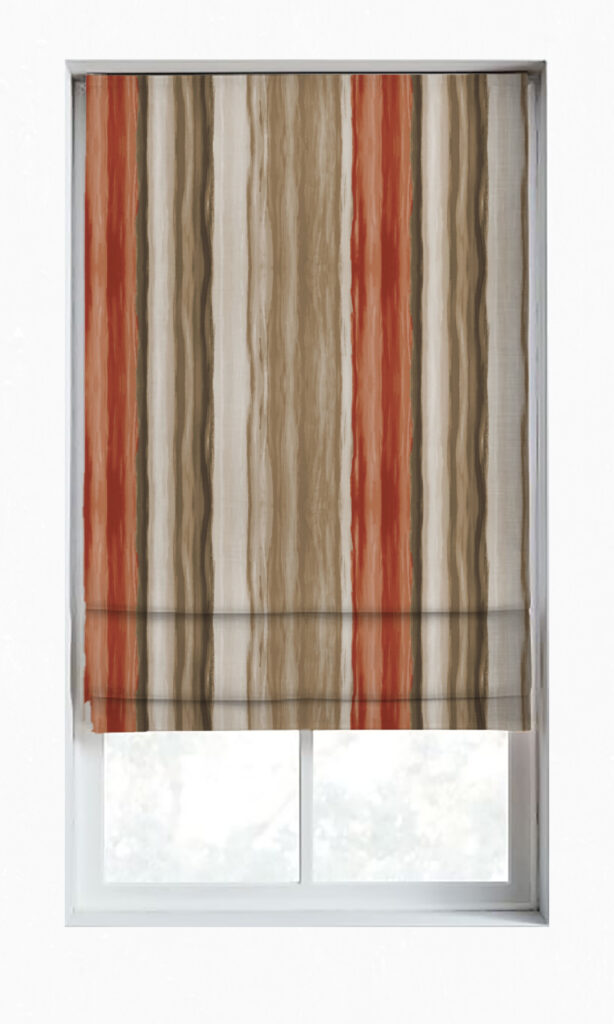 Room Darkening Striped Custom Drapes Online I Red/ Brown I Spiffy Spools